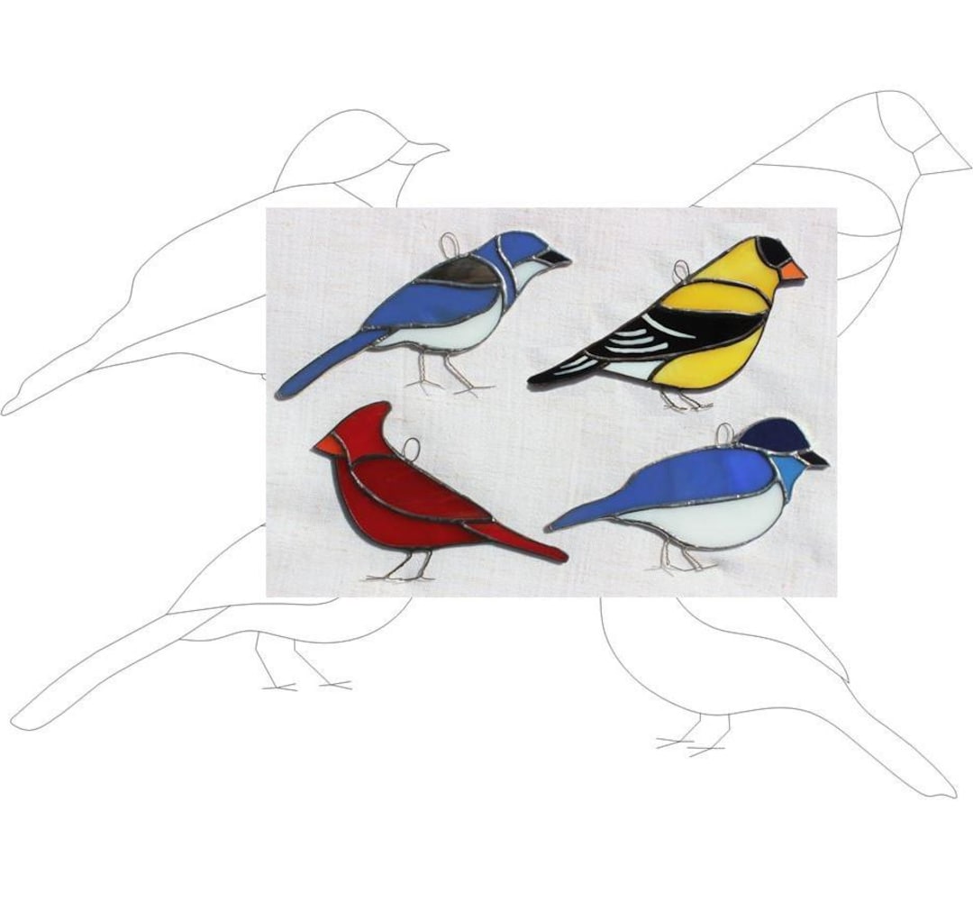 Pattern — Stained Glass Birds Digital Download, Includes Cardinal ...