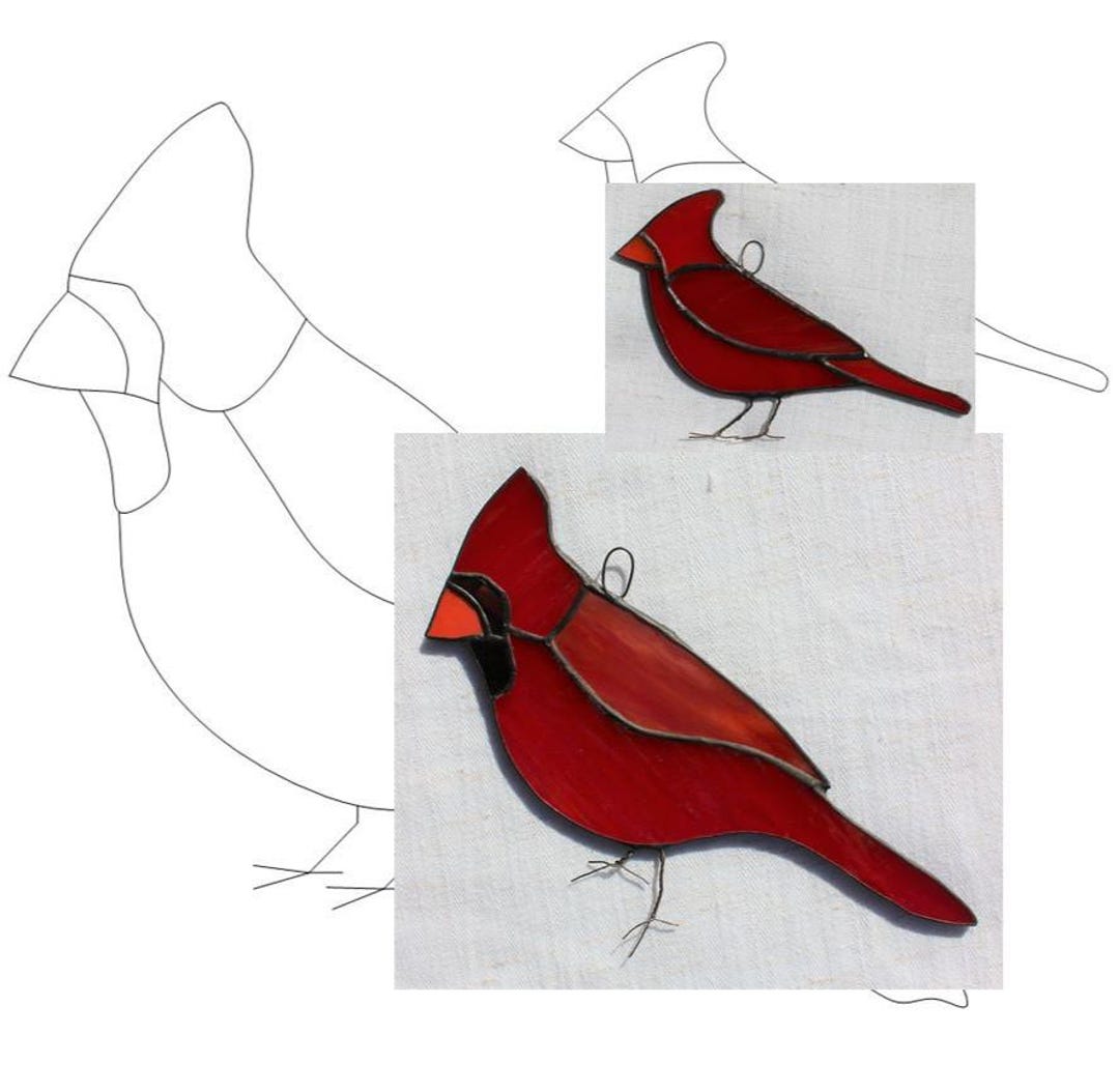 Pattern — Stained Glass Cardinal Digital Download, Includes Wire Feet ...