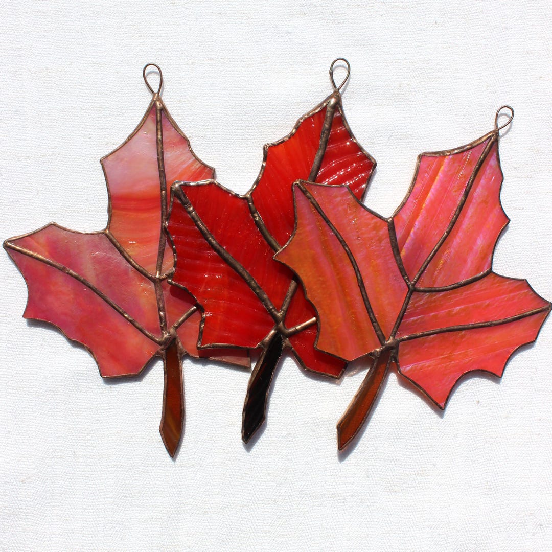Stained-glass Fall Leaf - Etsy