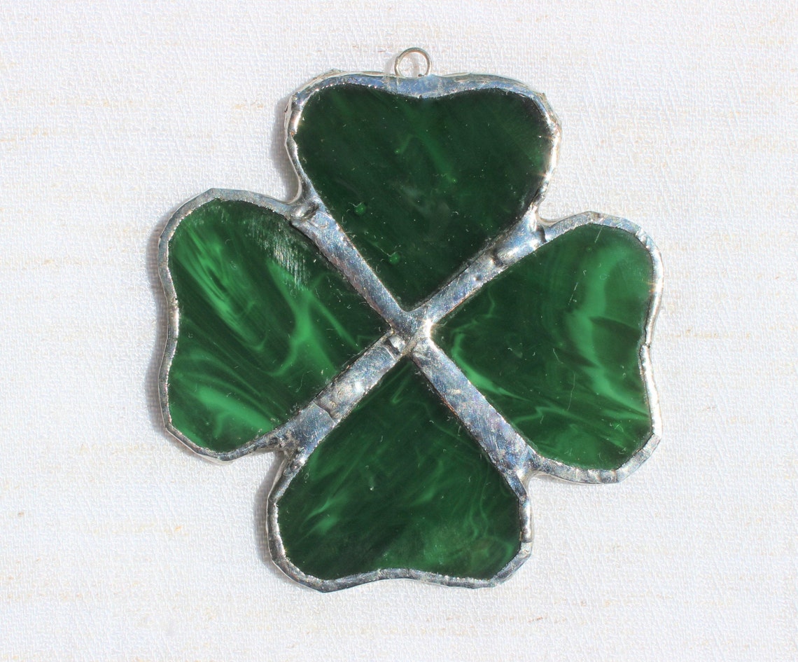 Four-Leaf Clover stained glass | Etsy