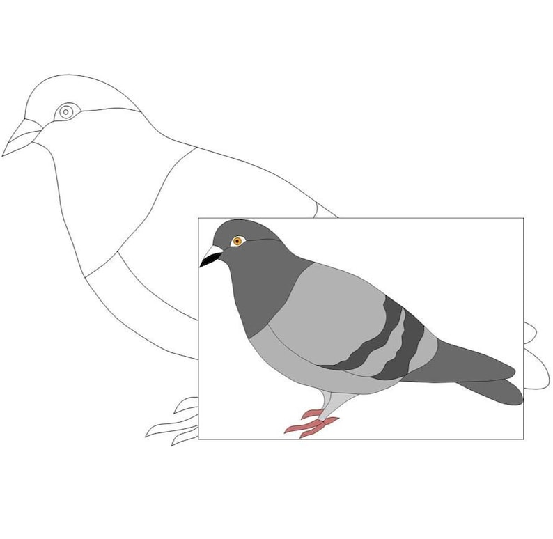 Pattern — Stained Glass Pigeon Digital Download - Etsy