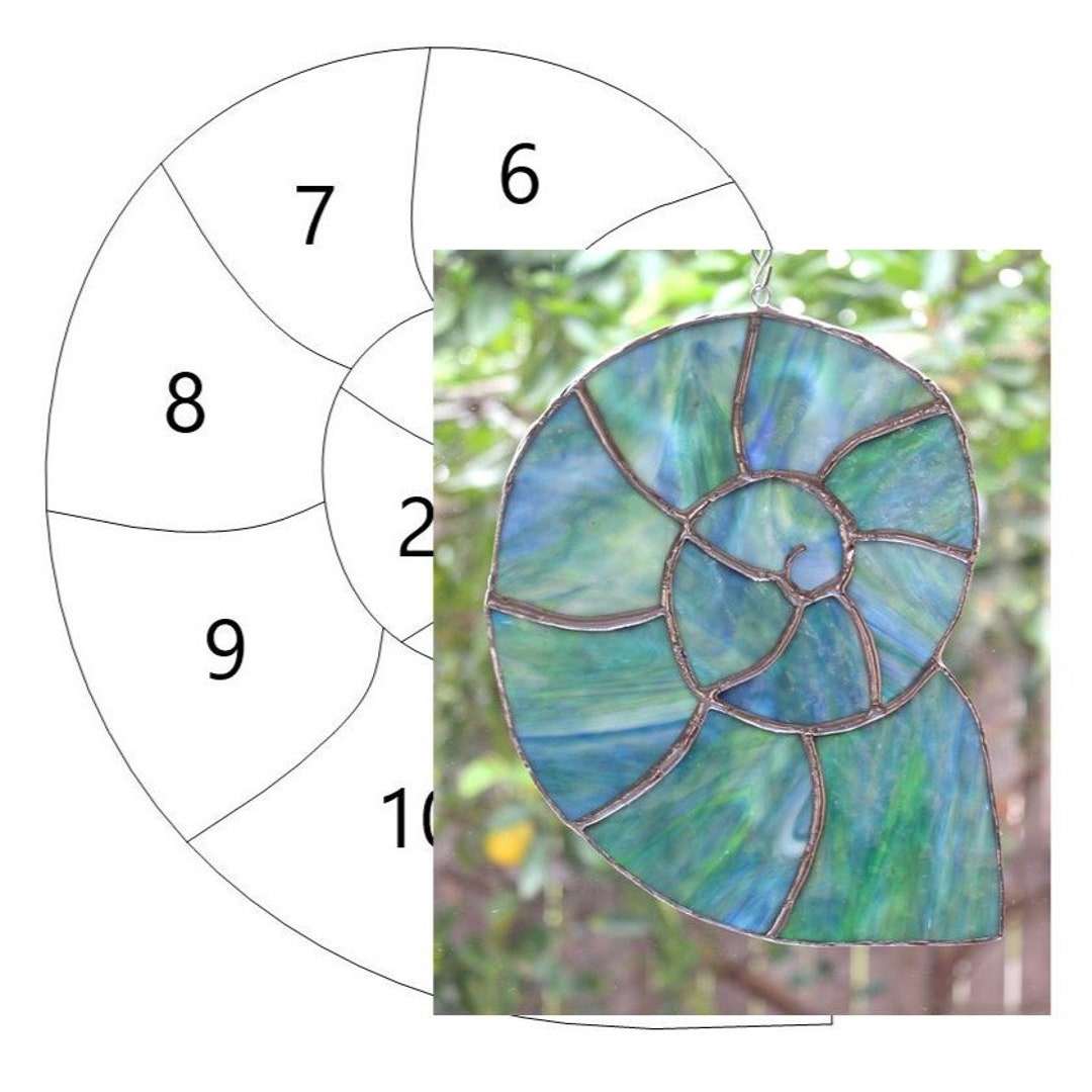 Pattern — Stained Glass Nautilus Spiral Shell Digital Download - Etsy