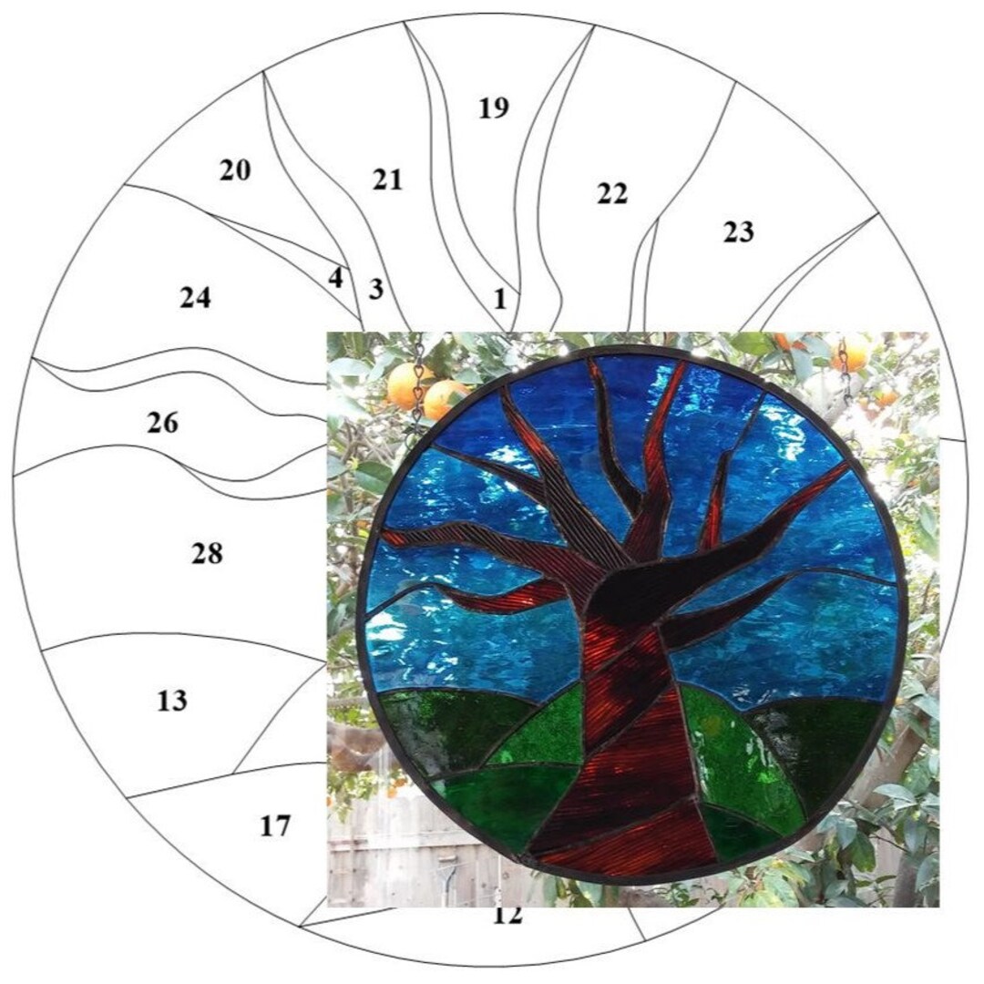 Pattern — Stained Glass Winter Tree of Life Digital Download - Etsy