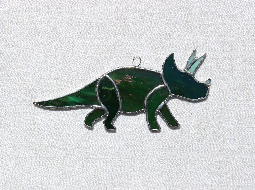 Small Stained-glass Triceratops Dinosaur - Etsy
