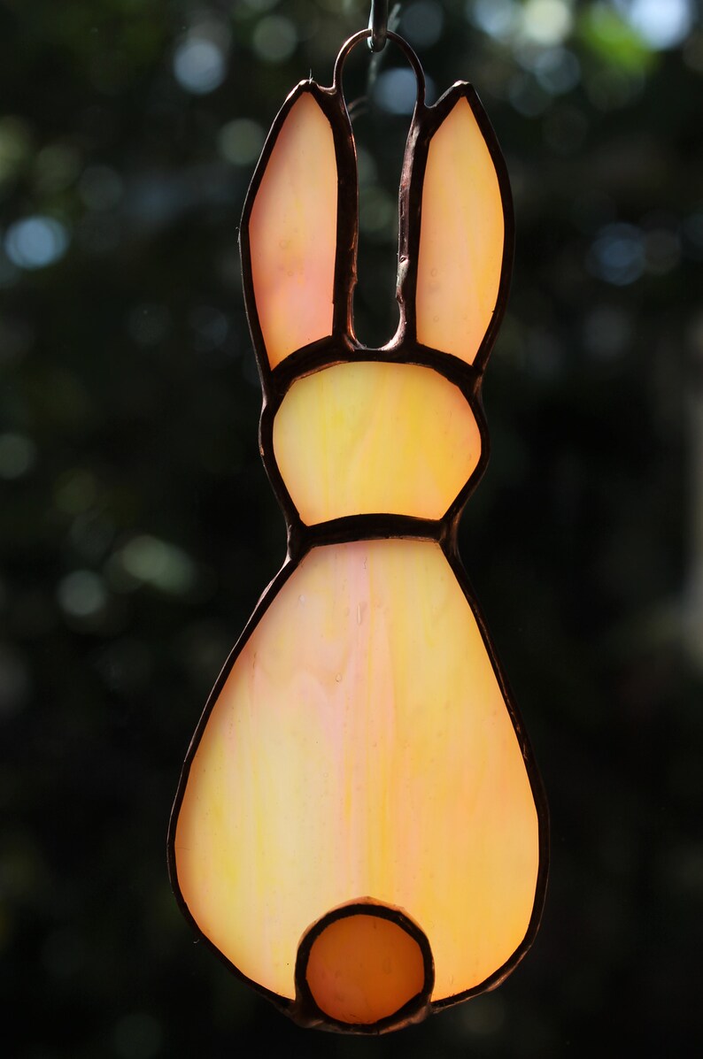 Small Stained-glass Rabbit Pink Easter Bunny - Etsy
