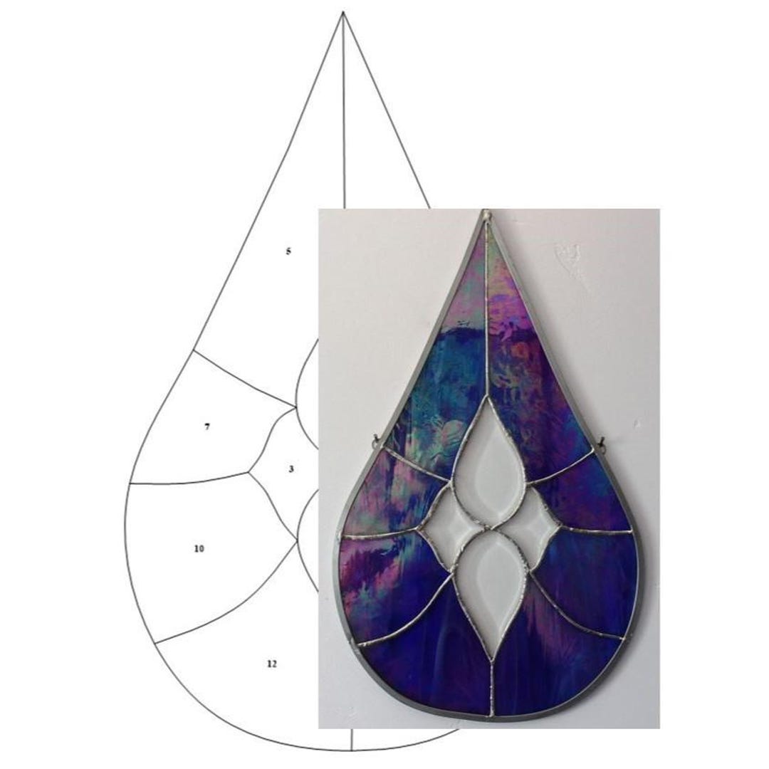 Pattern — Stained Glass Teardrop Droplet Raindrop Decoration Digital ...