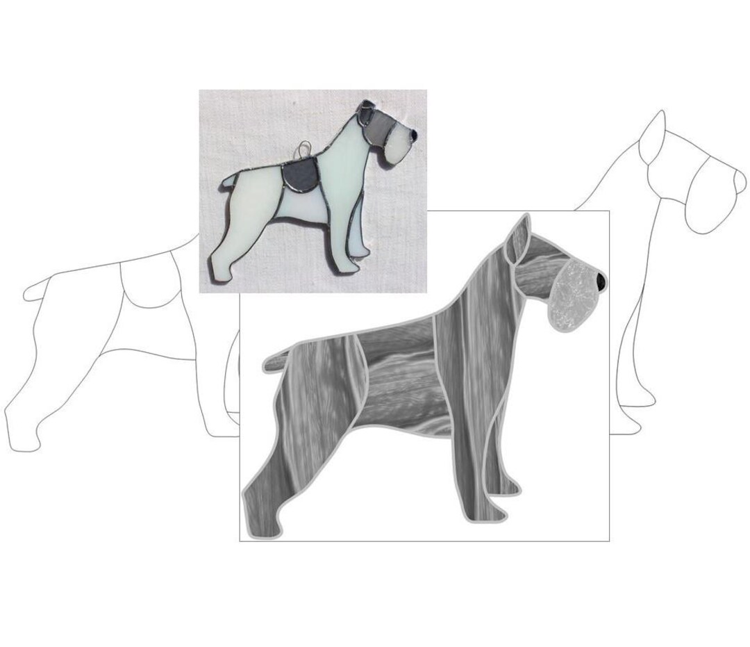 Pattern — Stained Glass Schnauzer Dog Digital Download - Etsy