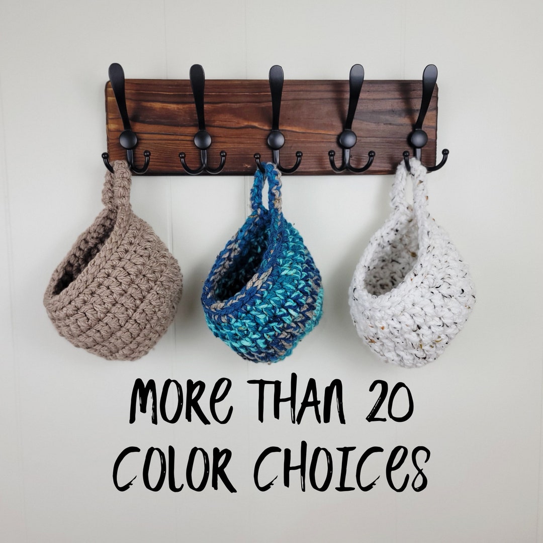 Hanging Planter, Hanging Crochet Basket, Hanging Basket Storage ...