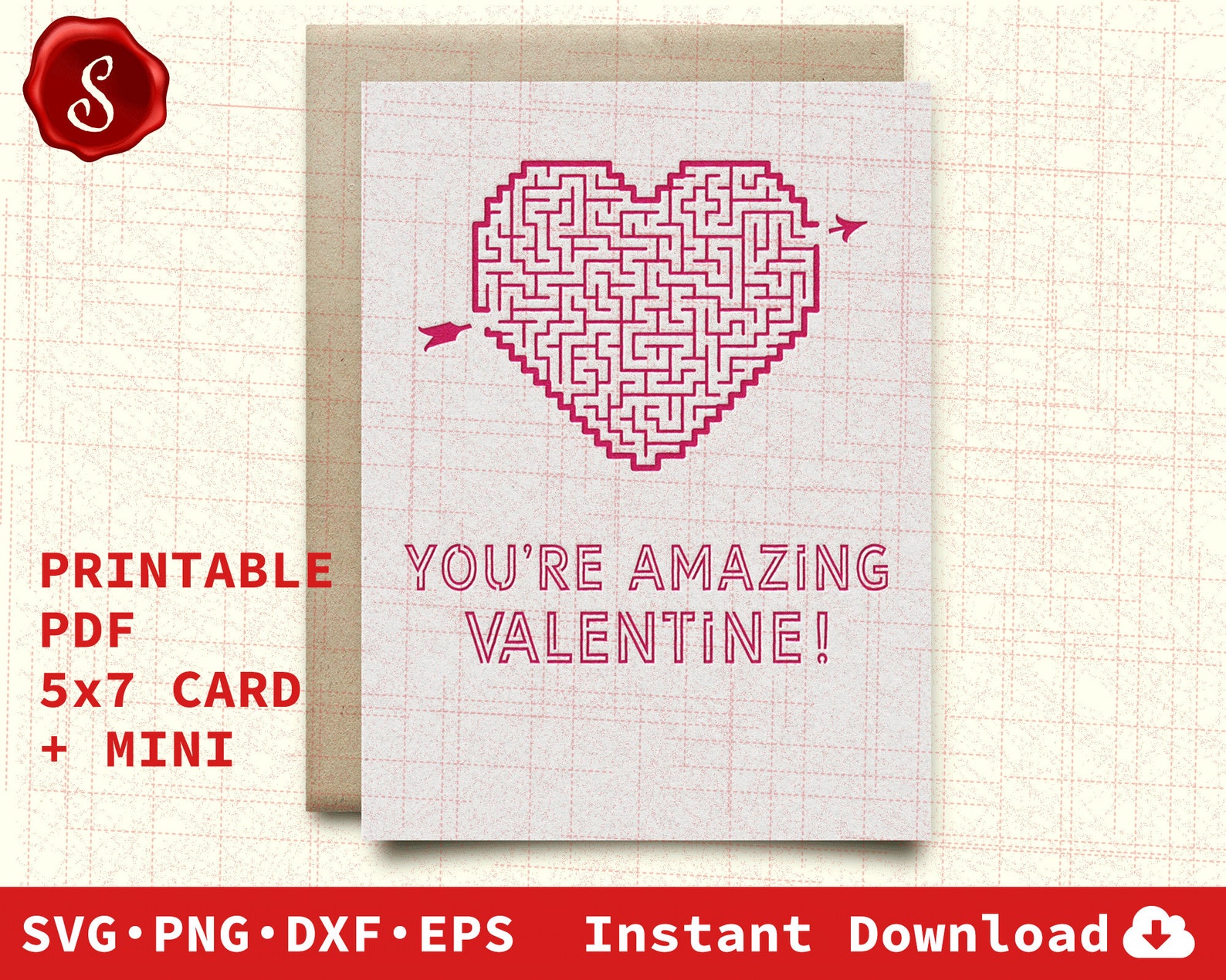 You're Amazing / A-maze-ing Valentine Printable Card and - Etsy