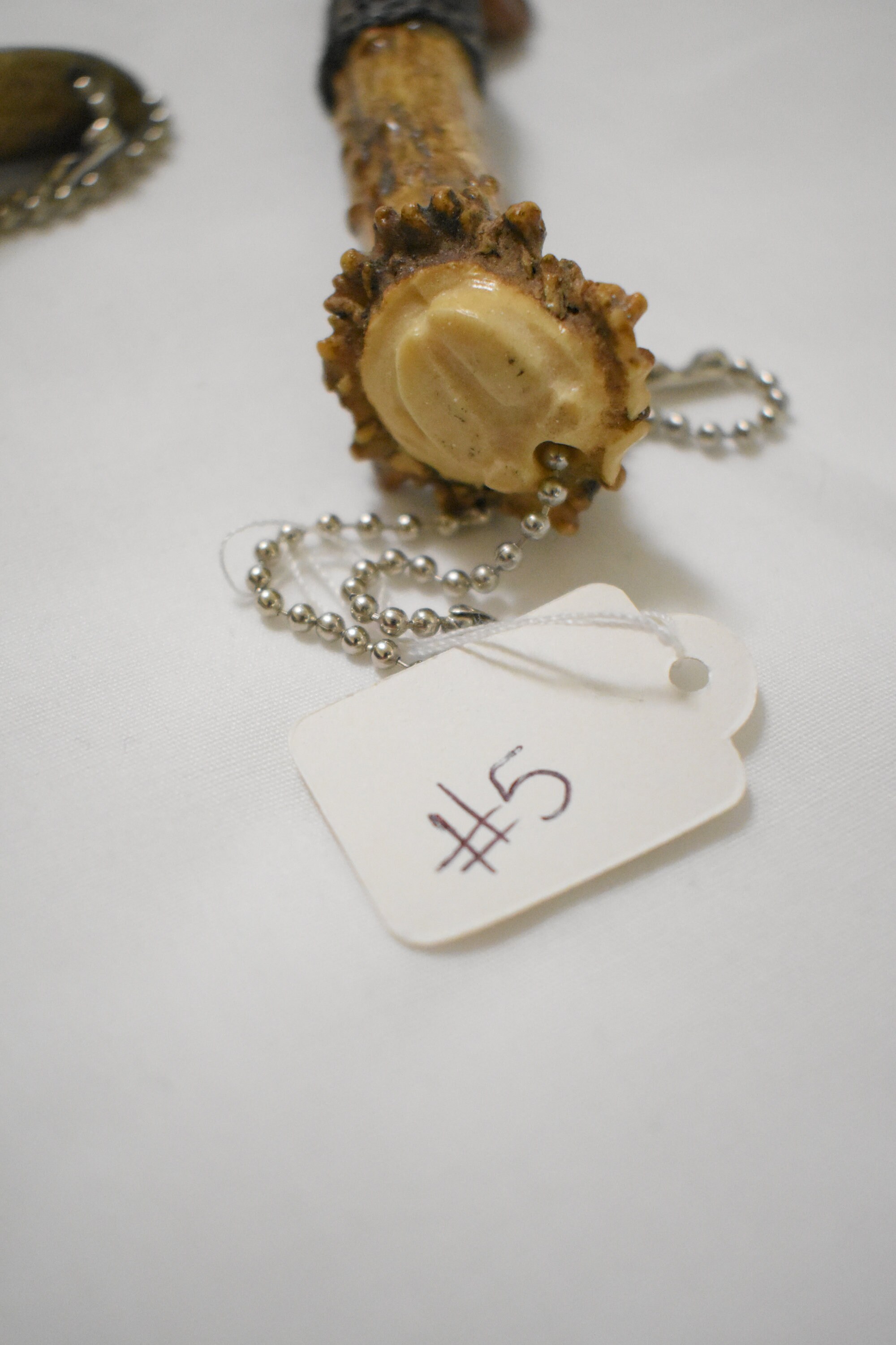 Hand Carved Cherry Wood Decorative Knife, Deer Antler Handle, Hanging ...