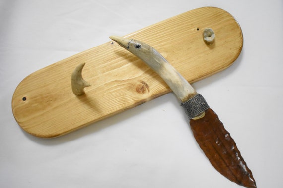 Hand Carved Decorative Knife Walnut Wood Carved Blade Carved - Etsy