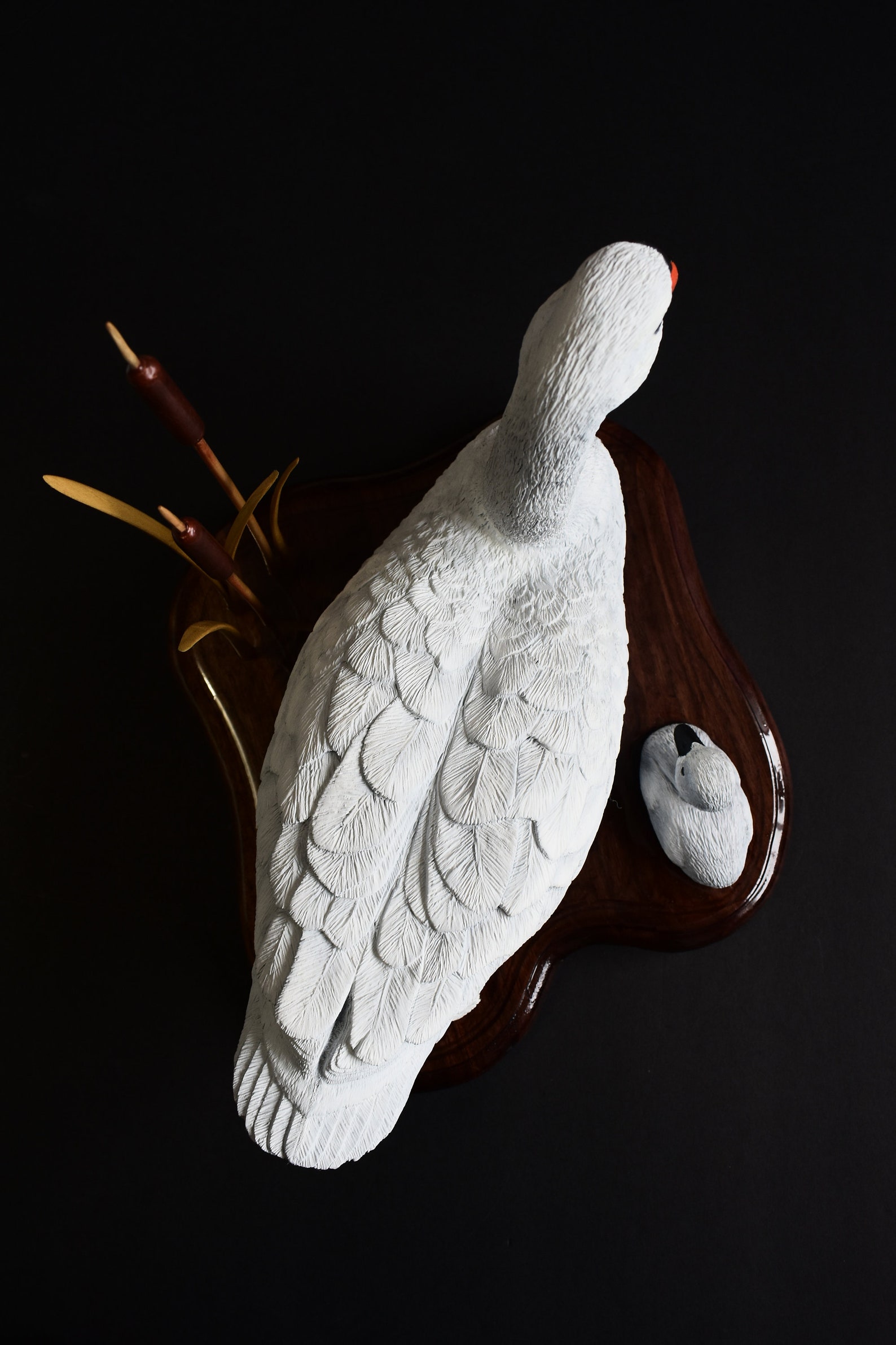 Hand Carved, Hand Painted Wooden Swan Carving, Wildlife Carving Decor ...
