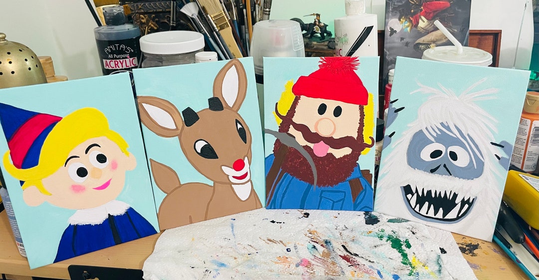 Rudolph, Rudolph the Red Nosed Reindeer, 5x7 Paintings, Acrylic ...