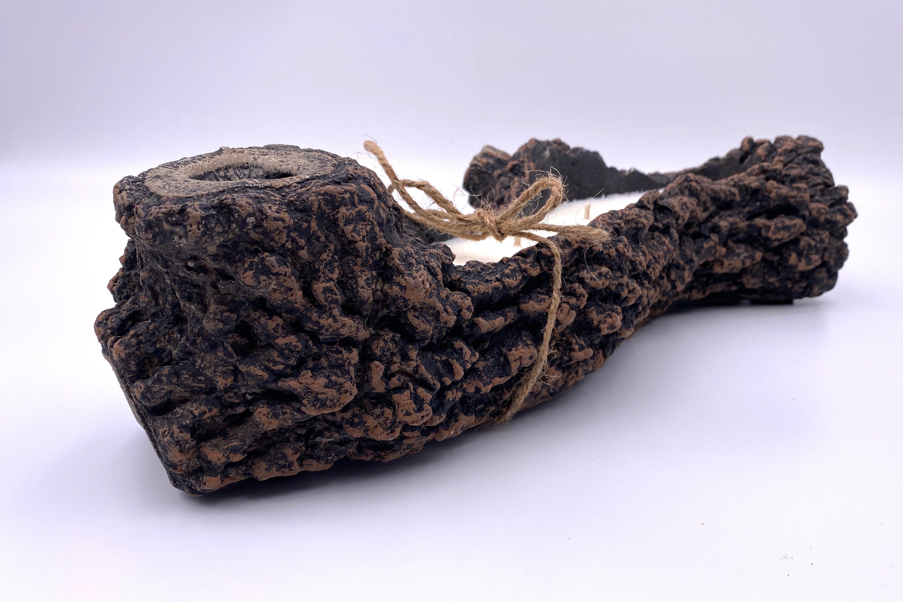 Knotted Log Candle Hand Painted Soy Candle | Etsy