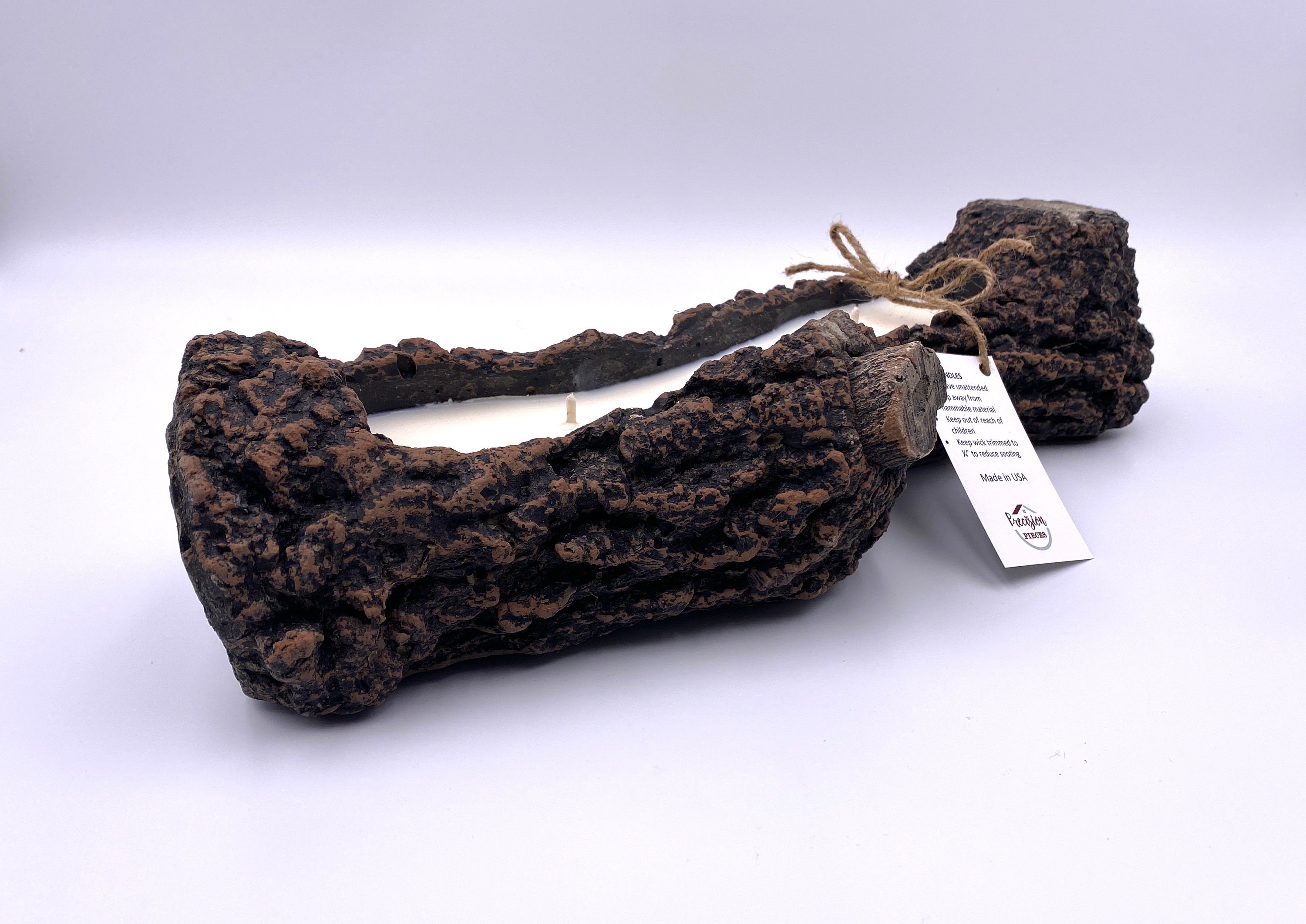 Knotted Log Candle Hand Painted Soy Candle | Etsy