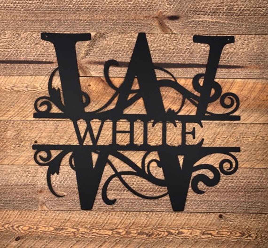 Fancy Split Monogram Personalized | Etsy