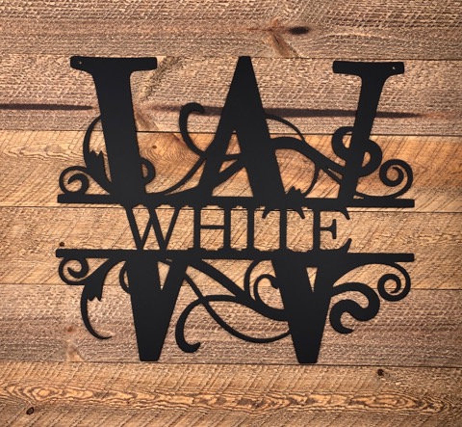 Fancy Split Monogram Personalized | Etsy