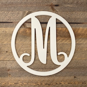 Wooden Circle Letter Monogram Sign - Etsy