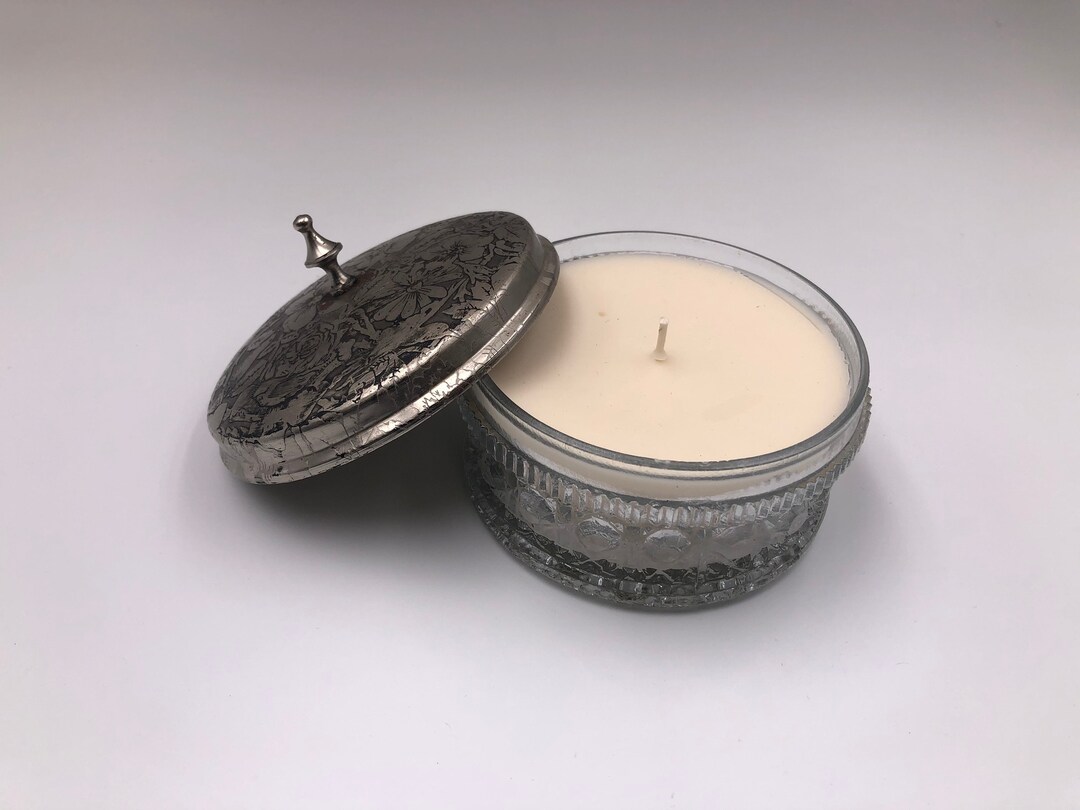 Small Round Glass Candle Handmade Soy Wax Candle - Etsy
