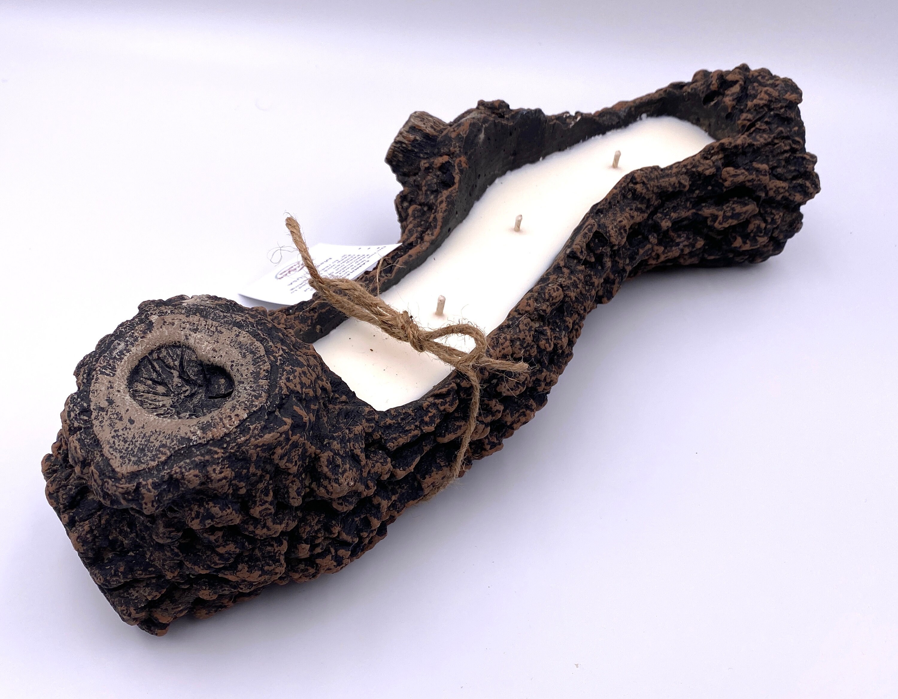 Knotted Log Candle Hand Painted Soy Candle - Etsy