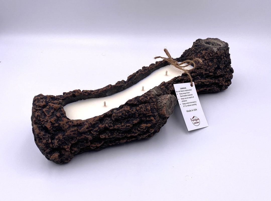 Knotted Log Candle - Hand Painted Soy Candle - Etsy