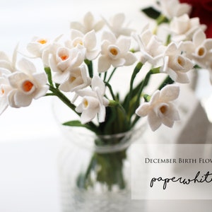 Felt Paperwhite Narcissus, December Birth Flower, Paperwhite, Felt ...