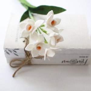 Felt Paperwhite Narcissus, December Birth Flower, Paperwhite, Felt ...