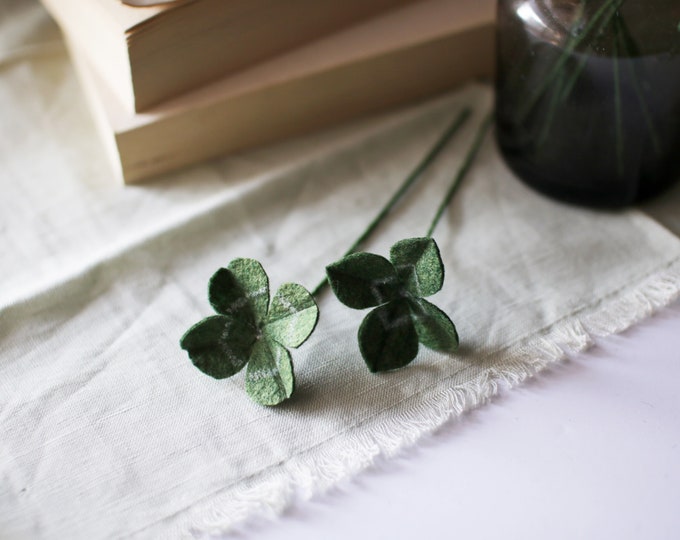 Four-leaved Clover, Four Leaf Clover, Felt Clover, Clover Flower, Felt ...