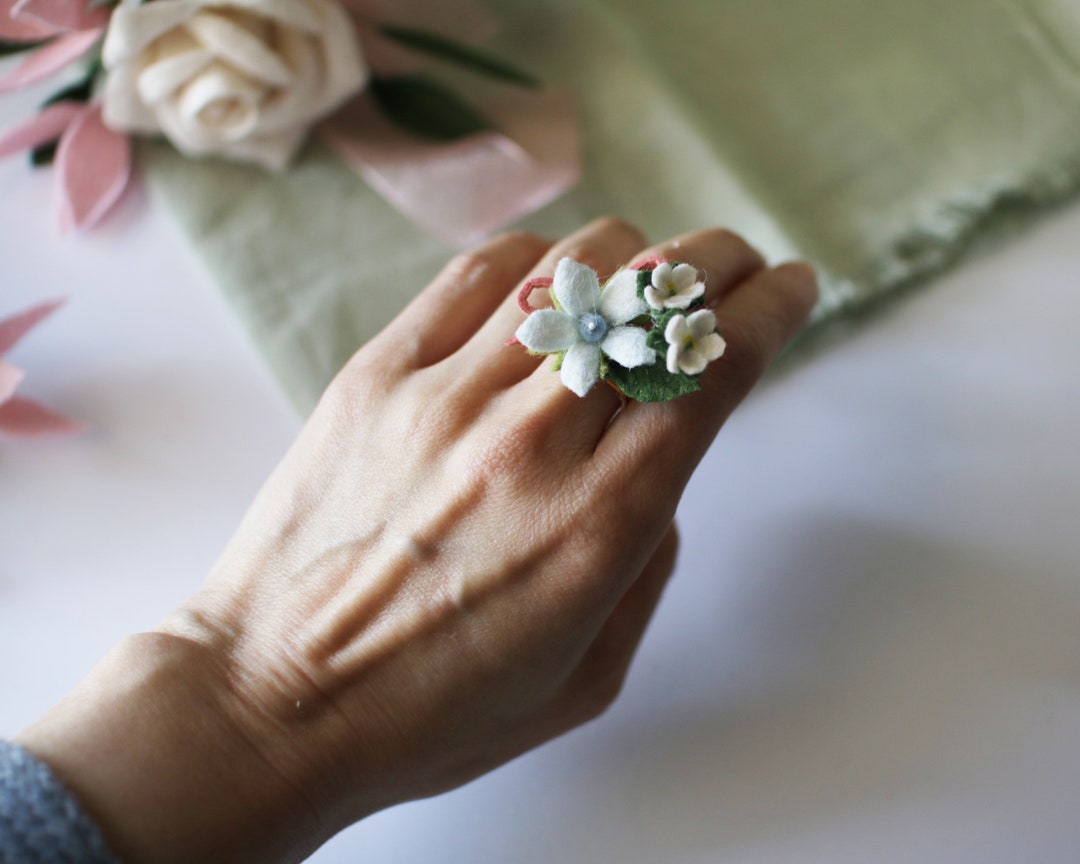 Custom Felt Flower Ring, Make Your Own Ring, Flower Ring, Special Ring ...