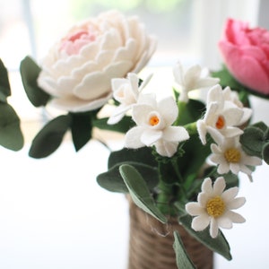 Felt Paperwhite Narcissus, December Birth Flower, Paperwhite, Felt ...