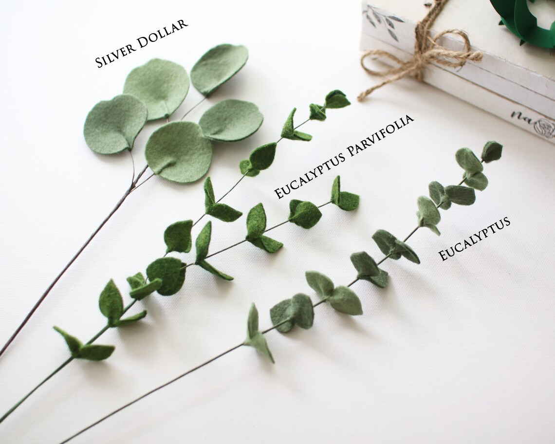 Felt Green Filler Greenery Foliage Felt Eucalyptus Silver - Etsy