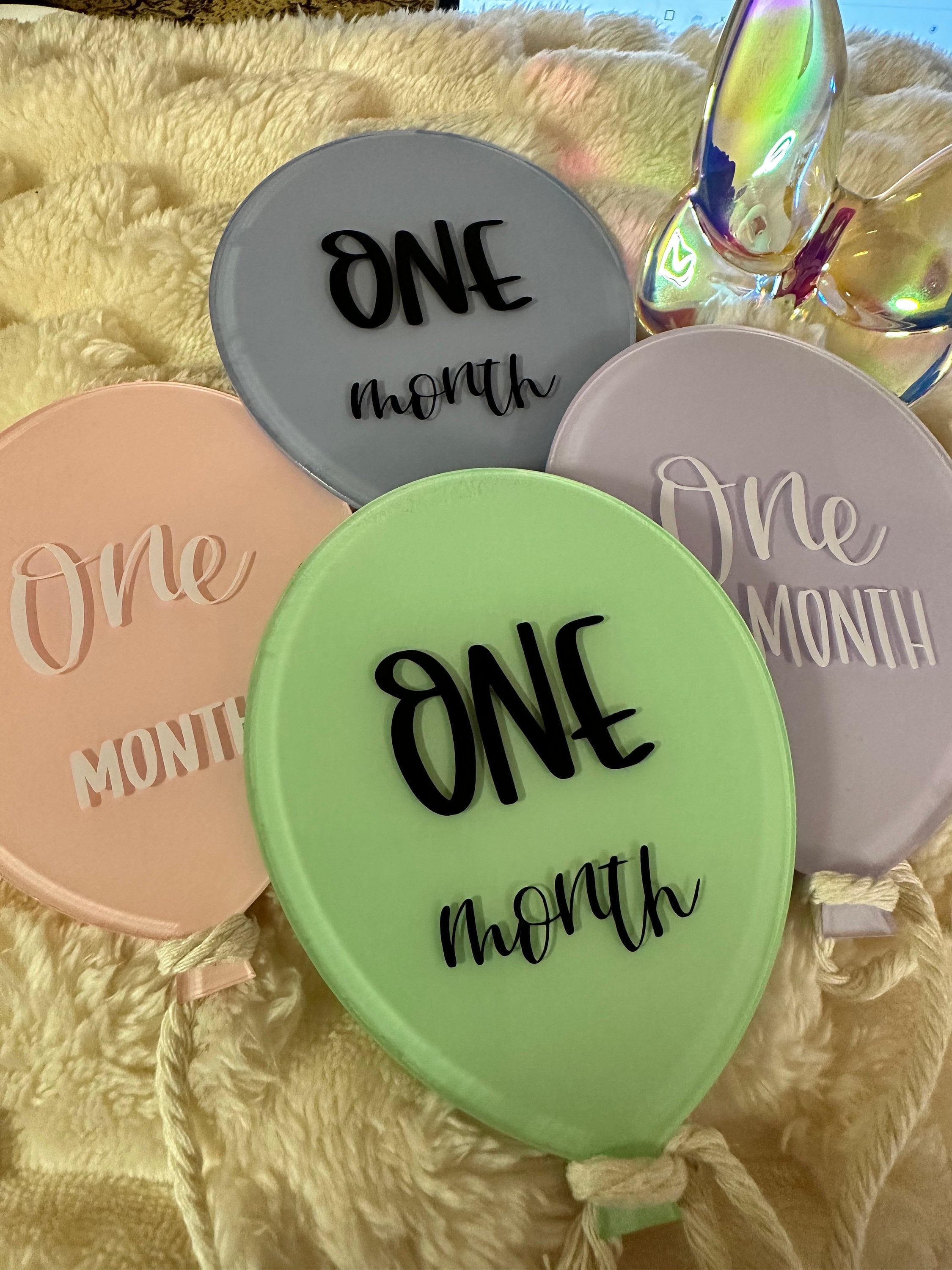 Acrylic Baby Milestone Balloons Monthly Balloon Milestone Balloon Baby ...