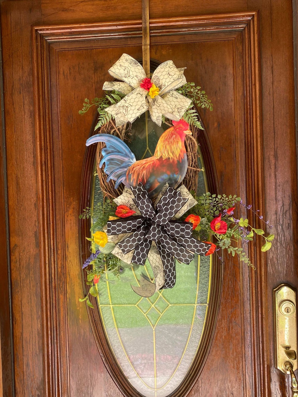 Chicken Wreath Rooster Wreath WreathGrapevine WreathDoor | Etsy