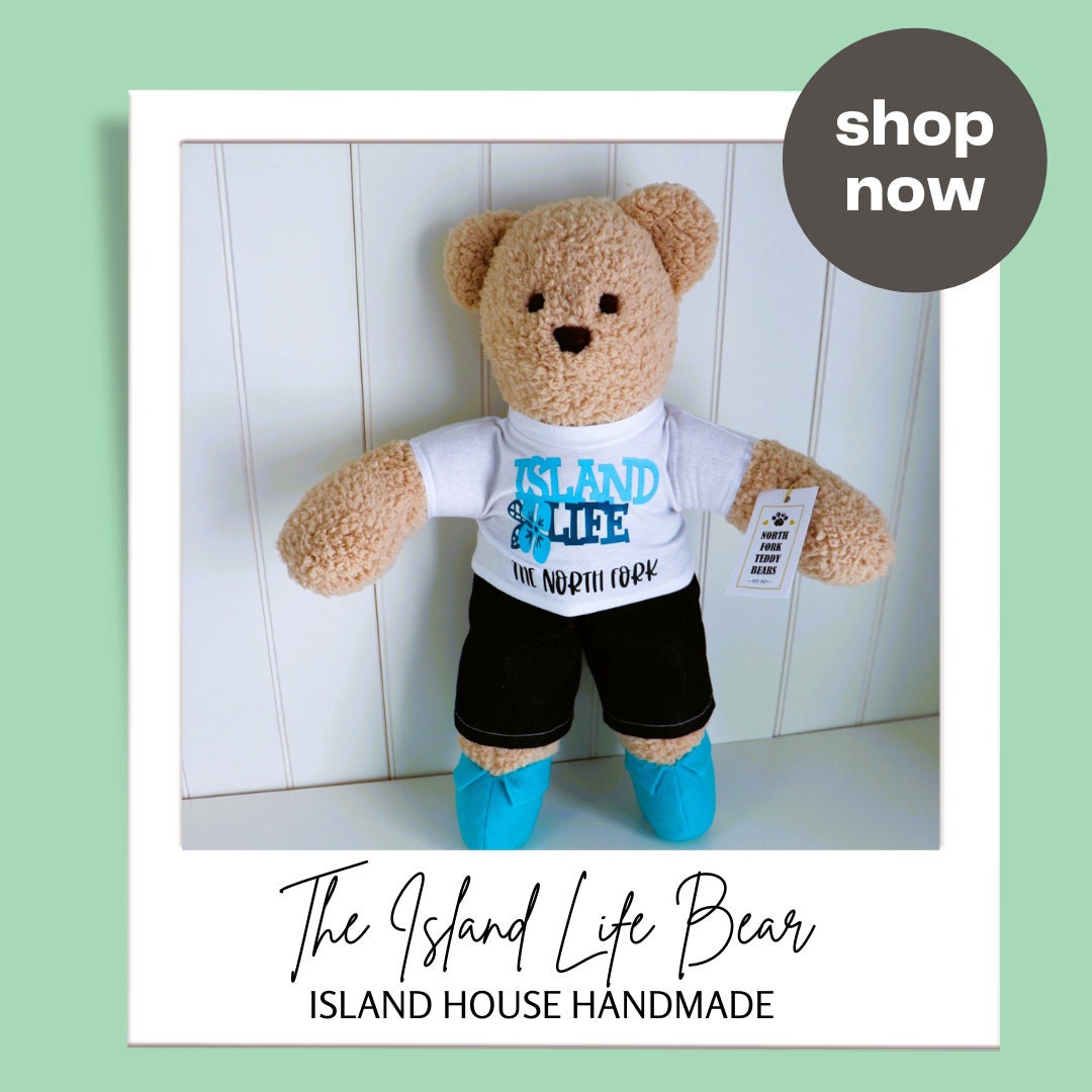 Island Life Teddy Bear, Beach Town, Coastal Grandma Beach House Decor ...