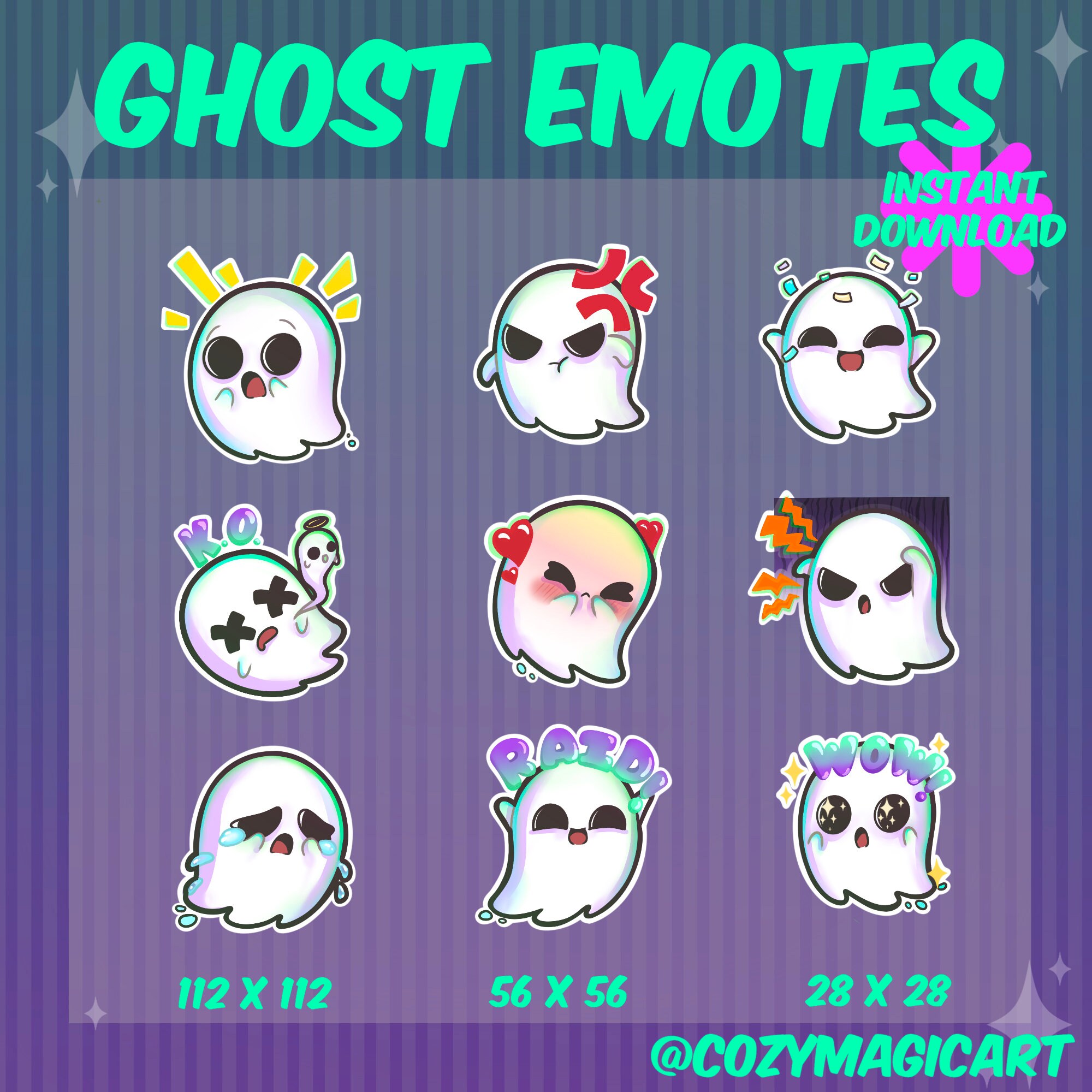 Ghost Emotes | Twitch | Discord | Youtube | Streaming | (9) Emotes ...