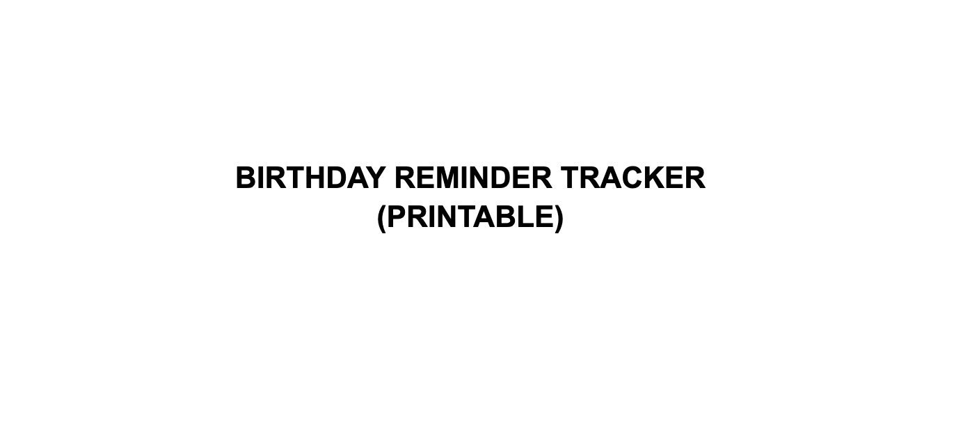 BIRTHDAY REMINDER TRACKER (printables) - Etsy