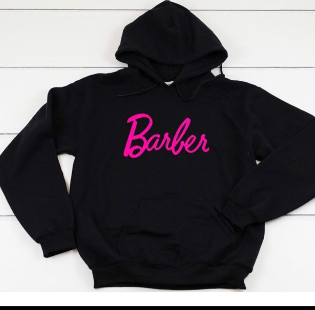 Pink Letter Barber| Hoodie |black Sweatshirt|barber Sweatshirt|retro ...