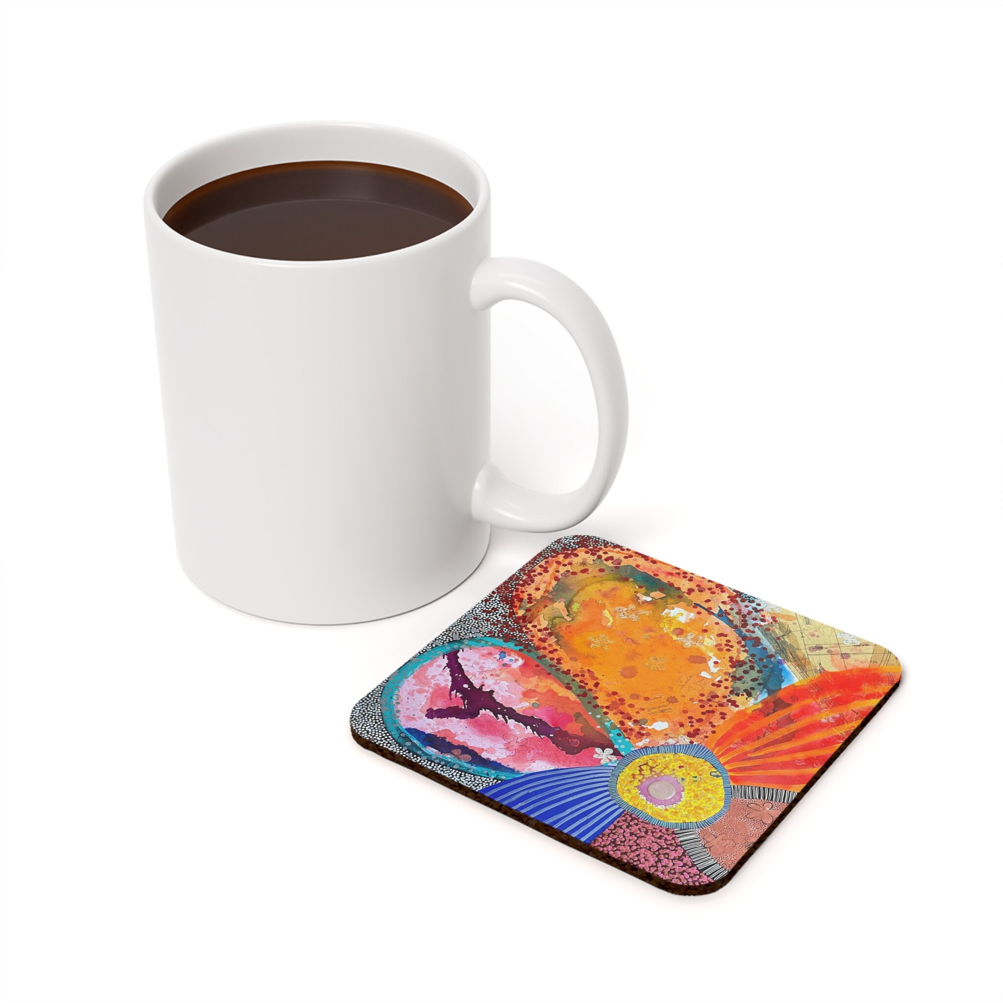 Jessica Wood Artist Cork Back Coaster - Etsy