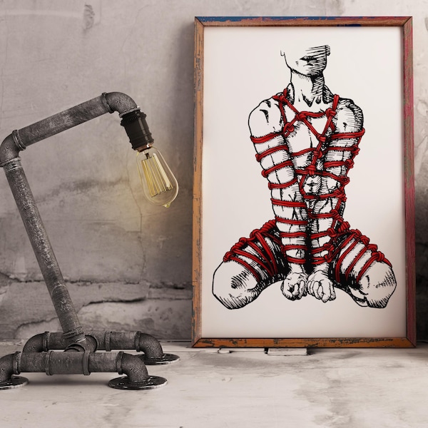 Gay Male Bondage Art Etsy
