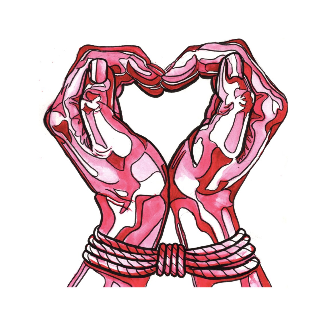 Capture My Heart Shibari Art Greetings Card Square - Etsy