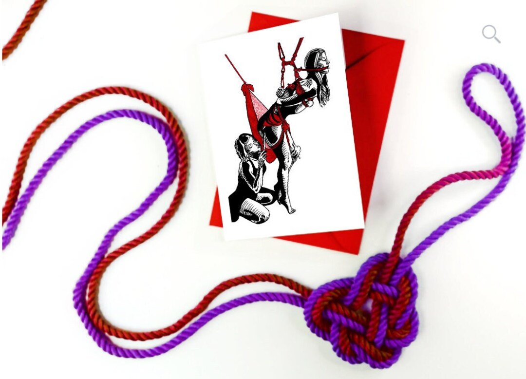 Red Couple Shibari Art Greetings Card A6 - Etsy UK