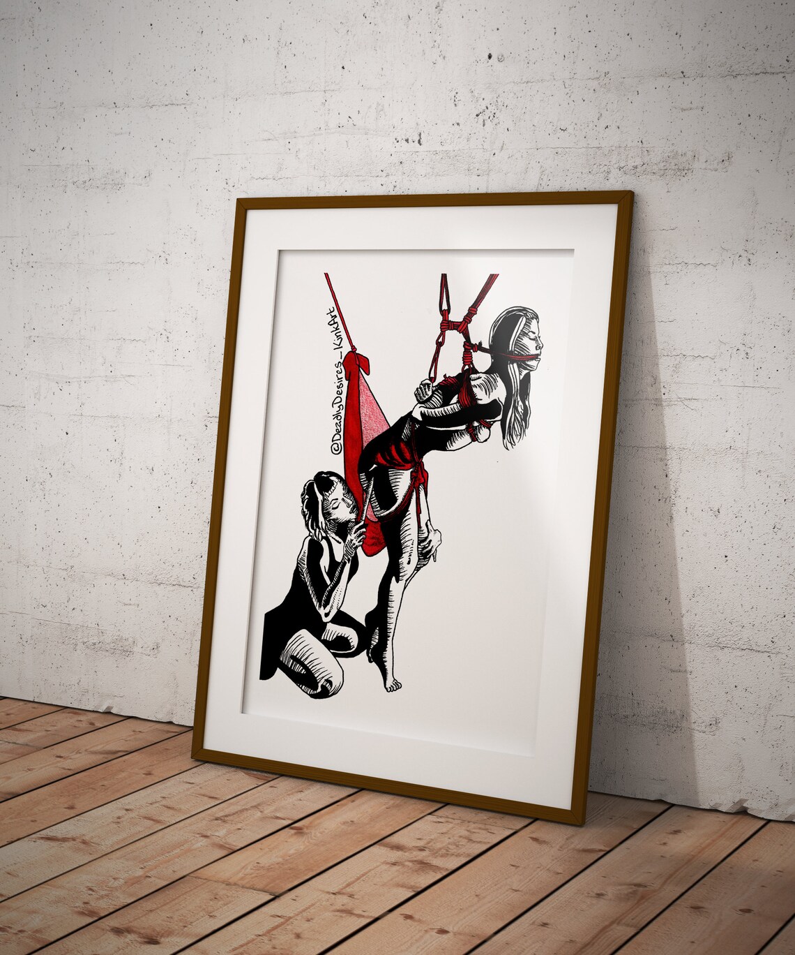 Red Couple Shibari Art Print LIMITED EDITION A5 A4 - Etsy
