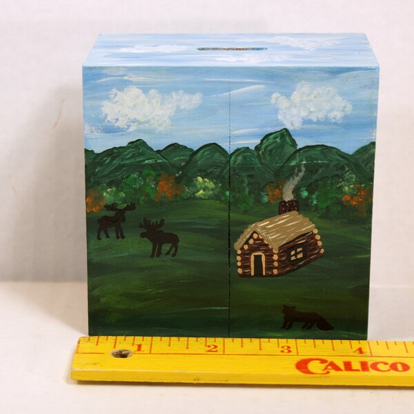 Log Cabin Coin Bank - Etsy