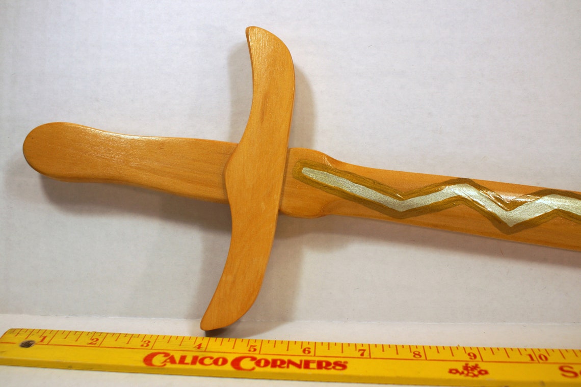 Toy Sword Hand Crafted Handpainted Lightning Bolt Wood | Etsy