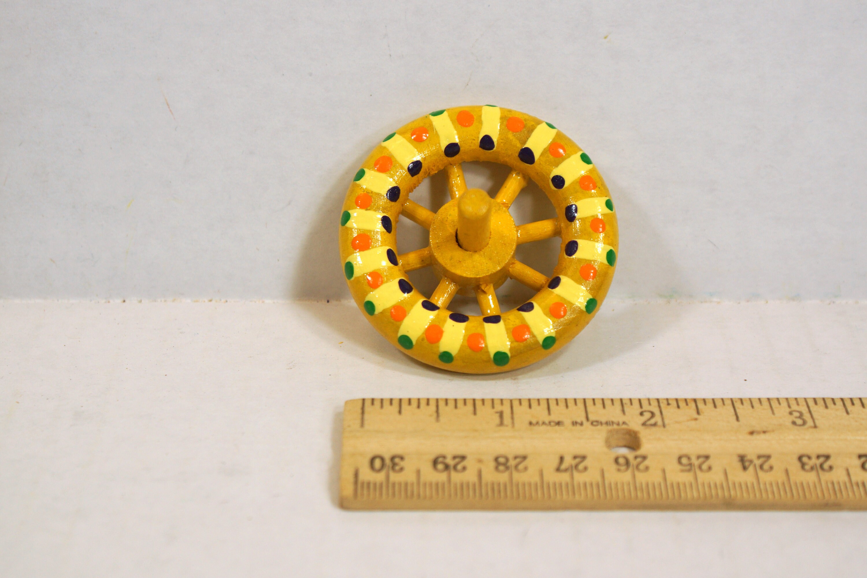 TOPS Handmade Wooden Spinning Tops Small Wheel Shape | Etsy