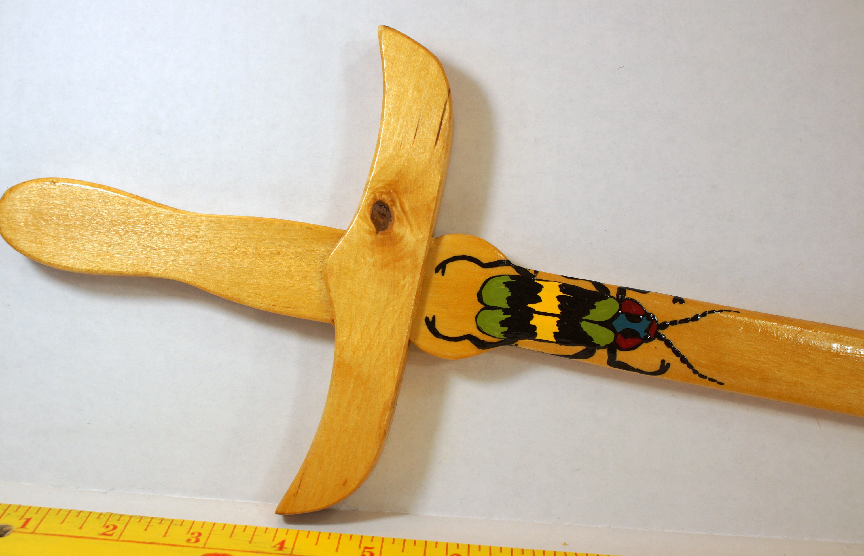 Toy Sword Hand Crafted Handpainted Beetles Bugs Wood - Etsy.de