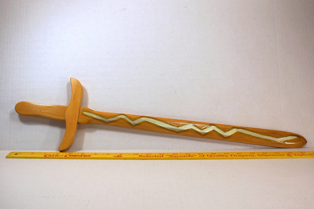 Toy Sword - Hand Crafted, Handpainted Lightning Bolt - Wood Toy ...