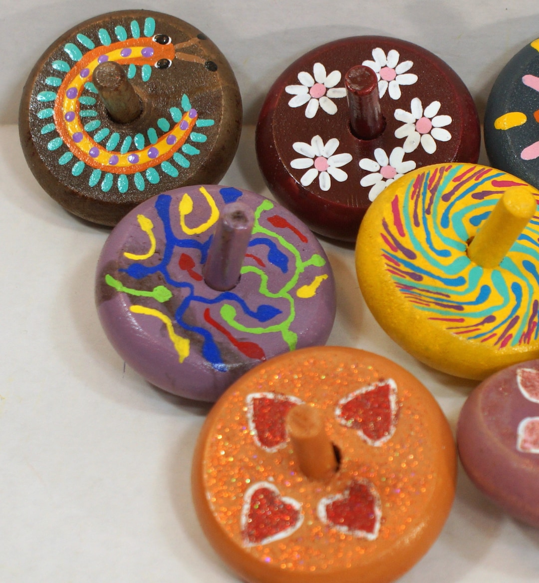 TOPS Handmade Wooden Spinning Tops Medium Large Classic - Etsy