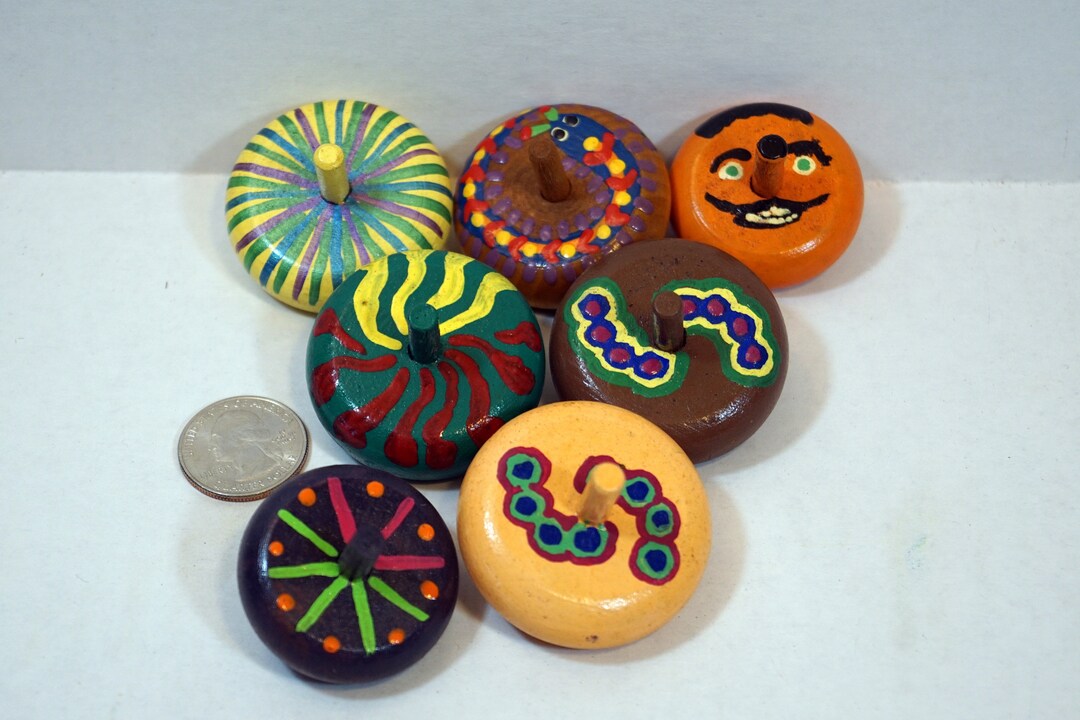 TOPS Handmade Wooden Spinning Tops Small Classic Shape - Etsy