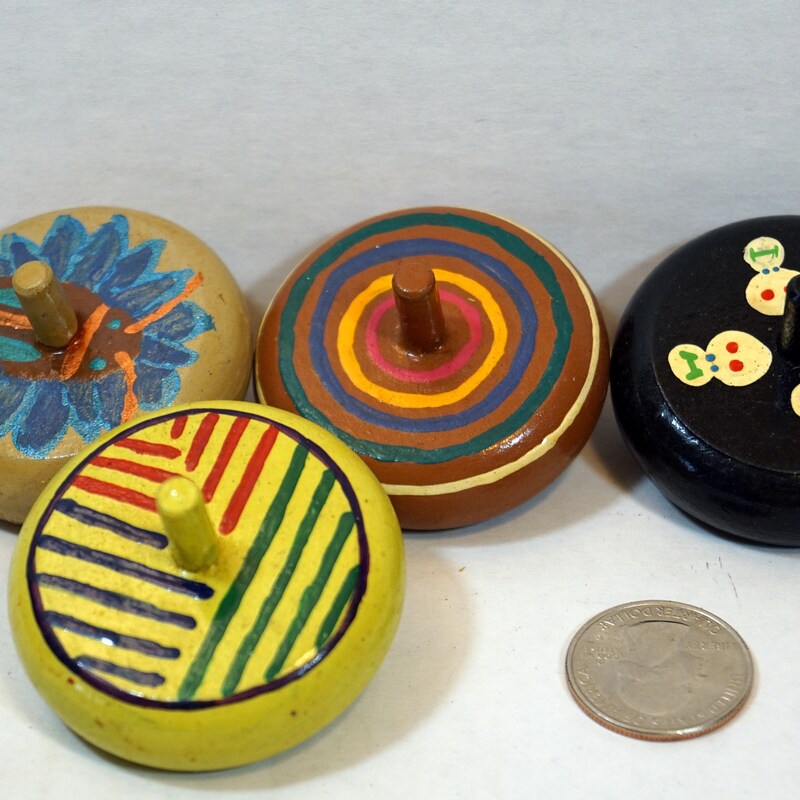 Wooden Spinning Tops - Etsy